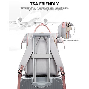 LOVEVOOK Laptop Backpack for Women Teacher Nurse Bag, 15.6 Inch Womens Work Bags, Waterproof Travel Backpack Purse, Business Computer Laptop Bag with USB Port