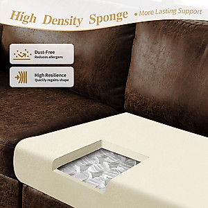 XIZZI 100" Mid Century Modern Sectional Sofa Couch,L Shaped Suede Fabric Couch for Living Room,Comfy 3 Seat Reversible Chaise Corner Couch for Apartment Office (Dark Brown)