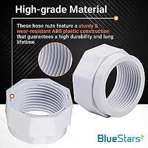 Ultra Durable D20 Pool Cleaner Hose Swivel & D15 Hose Nut Kit Replacement by BlueStars - Exact Fit for Zodiac Polaris Pool Cleaners - Compatible with 180 280 380 480 PRO Vac-Sweep 280 and more