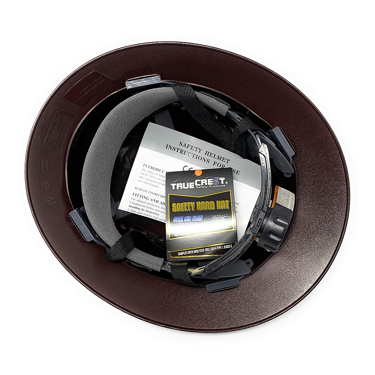 TRUECREST/Dark Tan Full Brim Hard Hat with Fas-trac Suspension