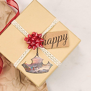 Disney – Cinderella Brings Home The Tree – Holiday Disney Collection – Thomas Kinkade Studios - Crown Shaped Hanging Acrylic Print Accessory – Officially Licensed Collectible