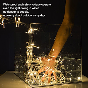 IMAGE 8 Modes Curtain Lights 9.8x6.6 Foot 224 LED String lights Fairy String Lights for Wedding Party Home Garden Indoor Outdoor Wall Backdrops Decorations Waterproof UL Safety Standard Warm White