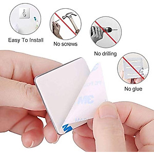 Self Adhesive Hooks 4 Pack, Brushed Stainless Steel Adhesive Door Hooks, Coat Hooks,Towel Hooks， Anti-Rust Waterproof Sticky Hooks for Kitchen Bathroom Office Toilet, No Drill Glue Needed