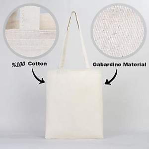 NATI LINE Reusable Canvas tote bag, 100% Cotton, Bag for Shopping and beach 13,4''x15,4'' (natural) Medium