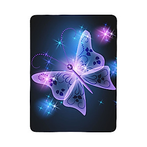 Ykklima Baby Changing Pad, Purple Bling Butterfly Pattern Change Mat for Diaper Change Waterproof Cotton Portable Reusable Washable for Home & Travel (20 x 28 Inches)