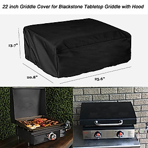22 inch Griddle Cover for Blackstone Tabletop Griddle with Hood,Waterproof 22 inches Table Top Grill Cover