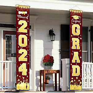 Graduation Decorations Maroon Gold 2024/Burgundy Gold Graduation Party Decorations FSU ASU Class of 2024 Congrats Grad Porch Sign Maroon Gold Balloons 2024 Graduation Party Decorations