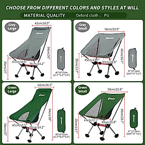EGGORY Camping Chair, Outdoor Collapsible Chair, Portable Ultralight Compact Camping Folding Beach Chair with Anti-Sinking Large Feet, Stable Compact for Outdoor Camp, Travel, Beach, Picnic