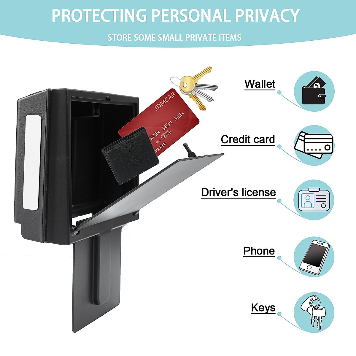 JDMCAR One-Touch Hidden Storage Box Compatible with Toyota 4Runner Accessories 2010-2023 2024 Center Console Organizer