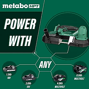 Metabo HPT 18V MultiVolt™ Cordless Band Saw | Tool Only - No Battery | Brushless Motor | 3-1/4-Inch Cut Capacity | Lifetime Tool Warranty | CB18DBLQ4