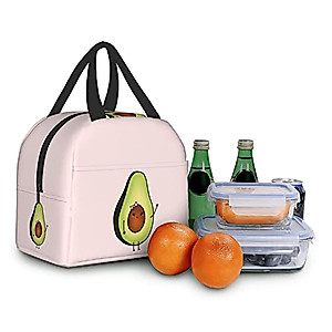 Lunch Bag Avocado Girl Insulated Lunch Box Reusable Lunch Bags Meal Portable Container Tote For Men Women Work Travel Picnic