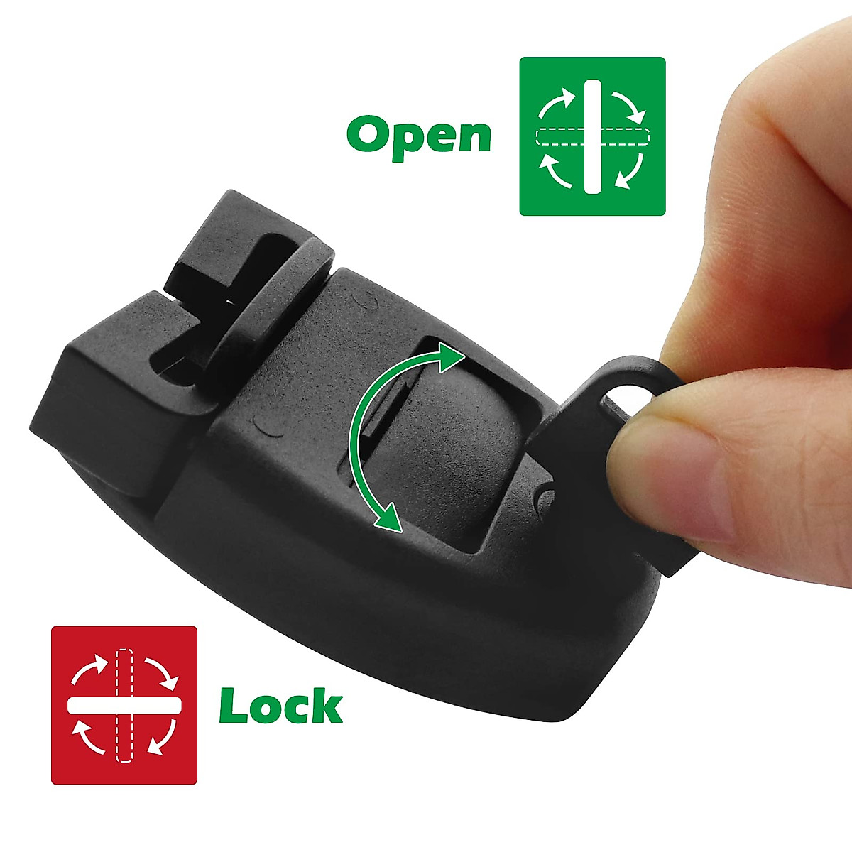 ZOMOFEW 4 Sets Spa Hot Tub Cover Clips Latch Replacement Kit,Hot Tub Cover Latches Clip Lock for Cover Straps with Keys,Hardware Accessories for Spa Cover Straps (Black)