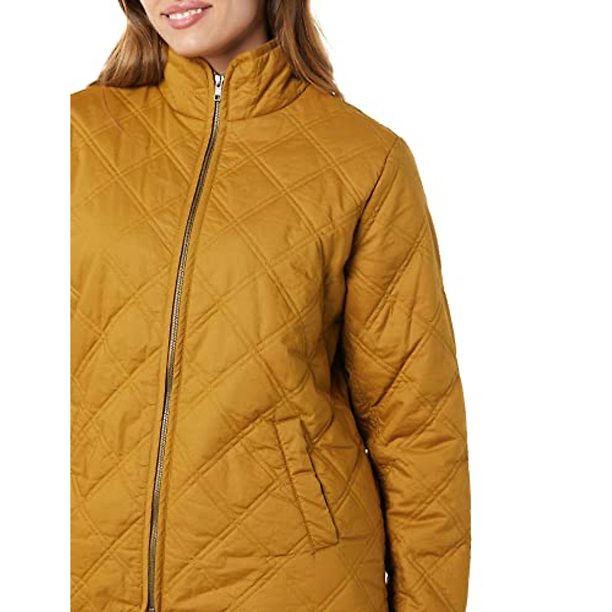 Amazon Essentials Women's Lightweight Padded Jacket, Dark Camel, Medium