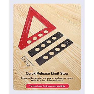 200mm Aluminum Alloy Carpenter Square Triangle Ruler Woodworking Precision Hole Positioning Square