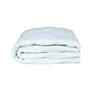 Down Etc Hotel Waterproof Mattress Pad Lily Pads® 100% Cotton Twill Diamond Quilted Bed Protector with Fitted Skirt, Queen Size, White