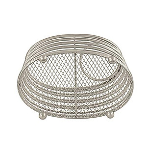 Spectrum Ashley Hair & Accessory Holder (Satin Nickel Powder Coat) - Bathroom & Under Sink Organizer for Hair Dryer, Beauty Tools, Accessories, & Home Essentials
