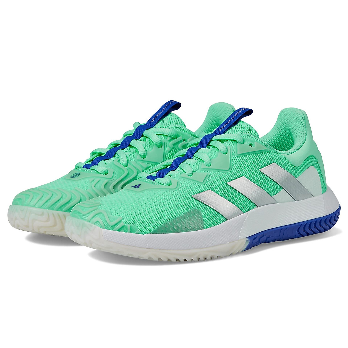 adidas Women's Solematch Control Sneaker, Pulse Mint/Silver Metallic/Lucid Blue, 6