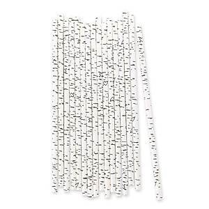 Birch Bark Love Print Paper Drinking Straw (Pack of 25)