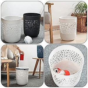 jojofuny 2pcs Small Trash Can Wastebasket Hollow Plastic Wastepaper Baskets Trash Can Garbage Container Bin for Bathroom Bedroom Kitchen Home Office and Kids Room Waste Use