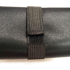 StyleCraft Heat Resistant Travel Mat & Pouch for Hot Styling Tools, Curling Iron, Curling or Flat Iron (Black) with Wrap Tie