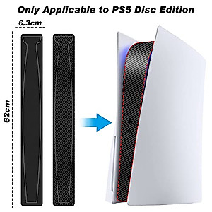 ZJRUI PS5 Console Middle Skin, Integral PS5 Digital Edition Host Middle Strip Sticker, Console Center Part Protection Strip Film, PS5 Middle Sticker Accessories Durable Scratch Resistant -Cosmic Red