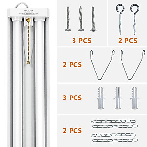 4FT LED Shop Light for Garages, 42W 4800LM 5000K Daylight LED Shop Lights, LED Ceiling Light with Pull Chain (ON/Off), Linear Worklight Fixture with Plug, 10 Pack