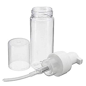 4 PCS 2 oz 60 ml BPA Free Empty Refillable Transparent Plastic Pump Foamer Bottles Press Jar Pot Dispenser Containers
