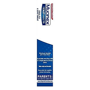 Maximum Strength Mucinex Fast-Max Cold, Flu, & Sore Throat Liquid Gels, 16ct, Controls Cough, Thins & Loosens Mucus, Relieves Nasal & Chest Congestion, Headache & Fever