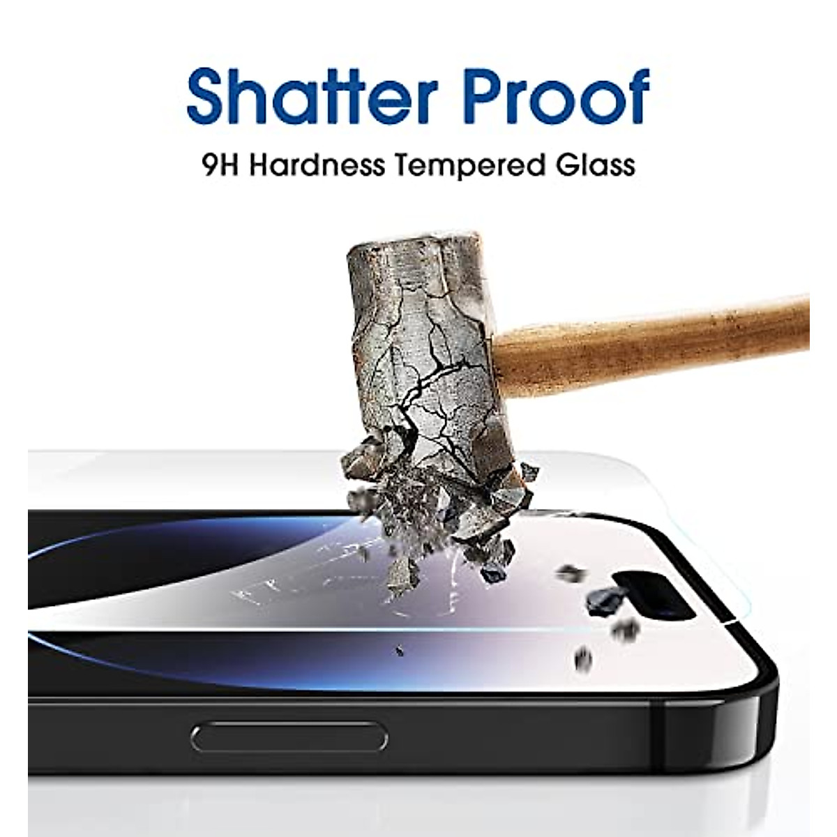amFilm Screen Protector OneTouch Compatible with iPhone 14 Pro Max 6.7", Dynamic Island Compatible- with Easy Installation Kit, Full Coverage Case Friendly, Tempered Glass, 2 Pack