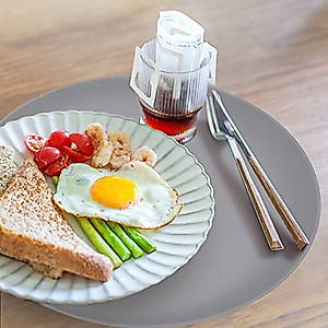 KooMall 12 10 Inch Multi-use Microwave Mat, Trivet, Pot Holders, Drying, Baking, Place Mat, Utensils Rest, Silicone Cover Pad for Hot Pots Pans Bowls Plates Dishes Kitchen Counter, Heat Resistant,Gray