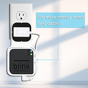 256GB Blink USB Flash Drive for Local Video Storage with The Blink Sync Module 2 Outlet Wall Mount Bracket Holder for Blink Outdoor with Short Cable (Blink Add-On Sync Module 2 is NOT Included)