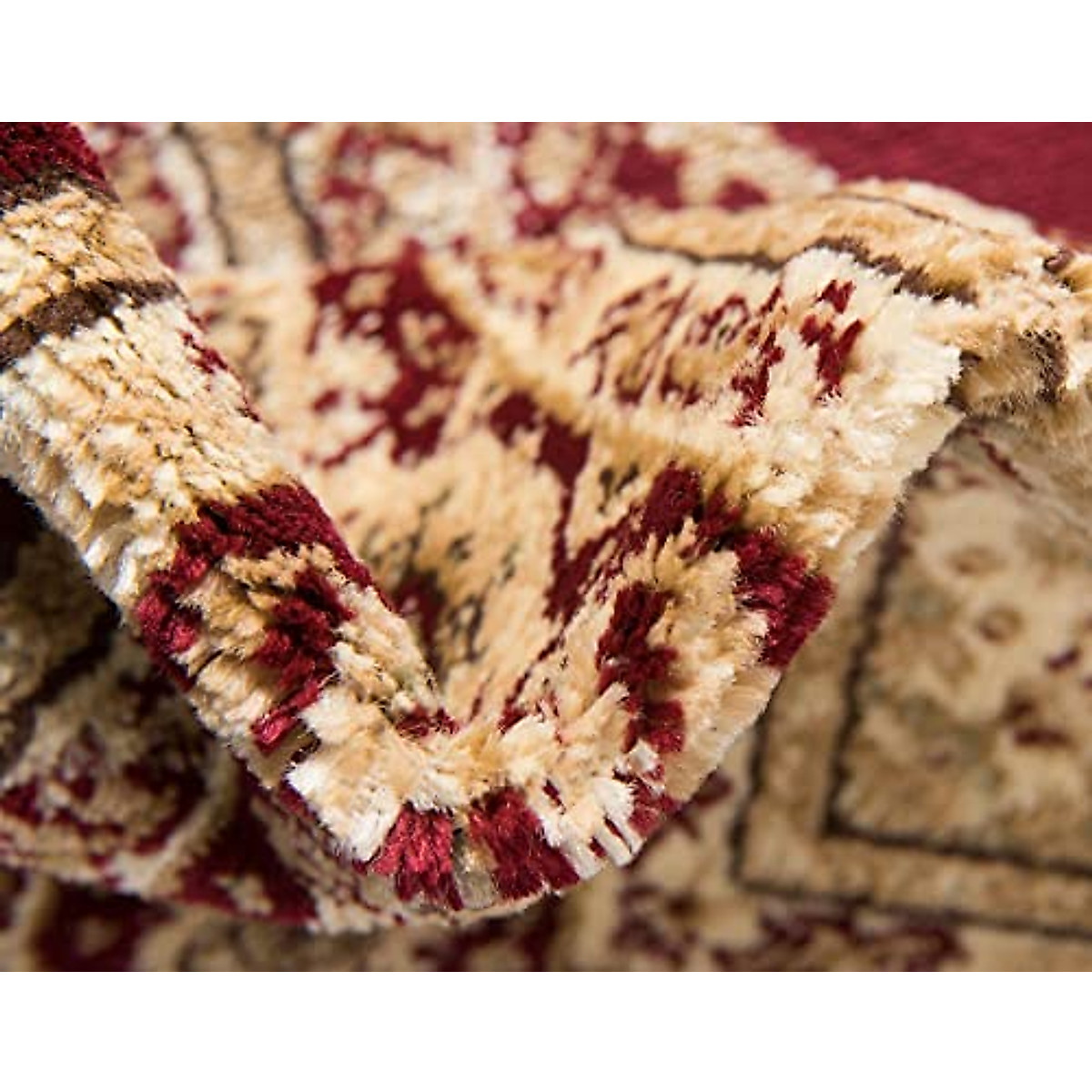 Unique Loom Versailles Collection Traditional Classic Border with Medallion Motif, Area Rug (6' 0 x 6' 0 Round, Burgundy/ Ivory)