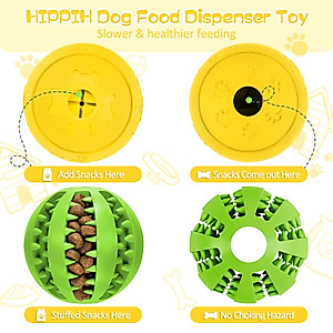 Dog Puzzle Toy 2 Pack, HIPPIH Interactive Dog Toys for Treat Dispensing, Durable Puppy Toys for Teething Small Dogs, Dog Treat Ball for Teeth / Slow Feeder/ IQ Training/ Playing