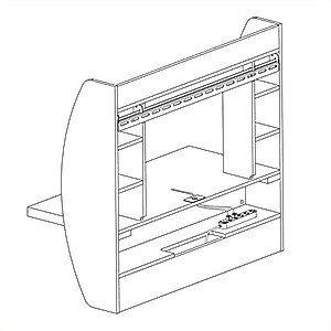 Prepac Wall Mounted Floating Desk with Storage in Black