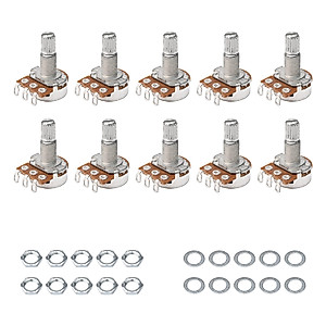 Guitar Potentiometer Audio Pots A500K OHM Replacement for Electric Guitar Pack of 10