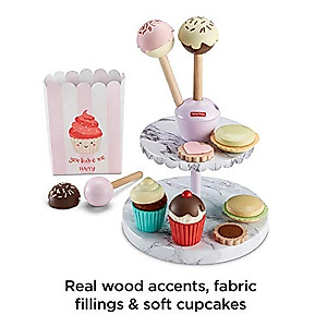 Fisher-Price Cake Pop Shop - 24-Piece Pretend Dessert Bakery Play Set with Real Wood for Preschoolers 3 Years & Up