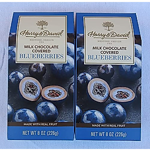 Harry & David Milk Chocolate Covered Blueberries, 8 ounces (8 oz, 2-Pack)