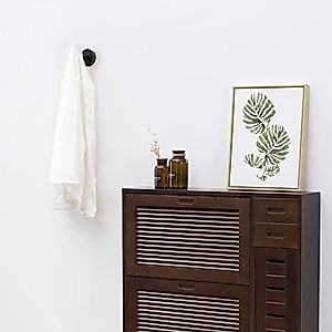 Towel Hooks Bathroom Hook Wall Towel Hooks, Stainless Steel Heavy Duty Door Hanger Towel Robe Clothes Cabinet Closet Hook for Bathroom Kitchen Garage Home Hotel, 2 Pack, Black