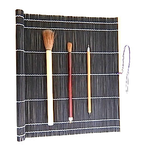 KUDOS.JP Calligraphy Brush Holder Roll-up Portable Protector, Natural Bamboo Brush Wrap - Japan Import