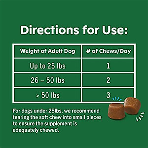 GREENIES Supplements Hip & Joint Supplements for Dogs With Glucosamine and Chondroitin, 30 Count Chicken-Flavor Soft Chews Dog Joint Supplements
