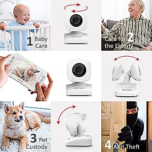 AXVUE Video Baby Monitor, Comfortable Slim Design Handheld Enclosure, 4.3" Screen Monitor & 2 Camera, Range up to 1000ft, 12 Hour Battery Life, 2-Way Talk, Night Vision, Temperature Monitor, No WiFi.