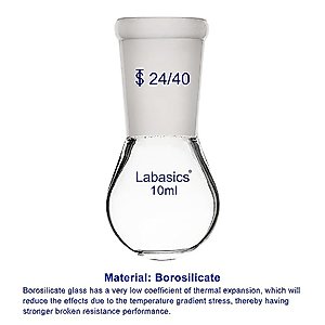 Labasics Borosilicate Glass Single Neck Recovery Flask Rotary Evaporator Flask, with 24/40 Outer Joint, 10 ml