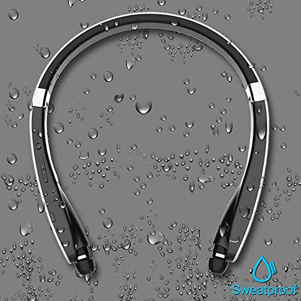 Foldable Bluetooth Headset, Beartwo Lightweight Retractable Bluetooth Headphones for Sports&Exercise, Noise Cancelling Stereo Neckband Wireless Headset (with Carry case)