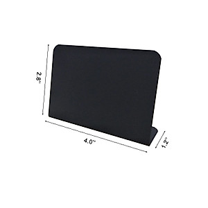 Medsuo 6pcs Mini Chalkboard Signs, L-Shape Small Blackboard with 2 Erasable Blackboard Pens for School, Weddings Table Sign, Party Food Signs, Bakery, Message Board Signs (4 x 2.8 inch)