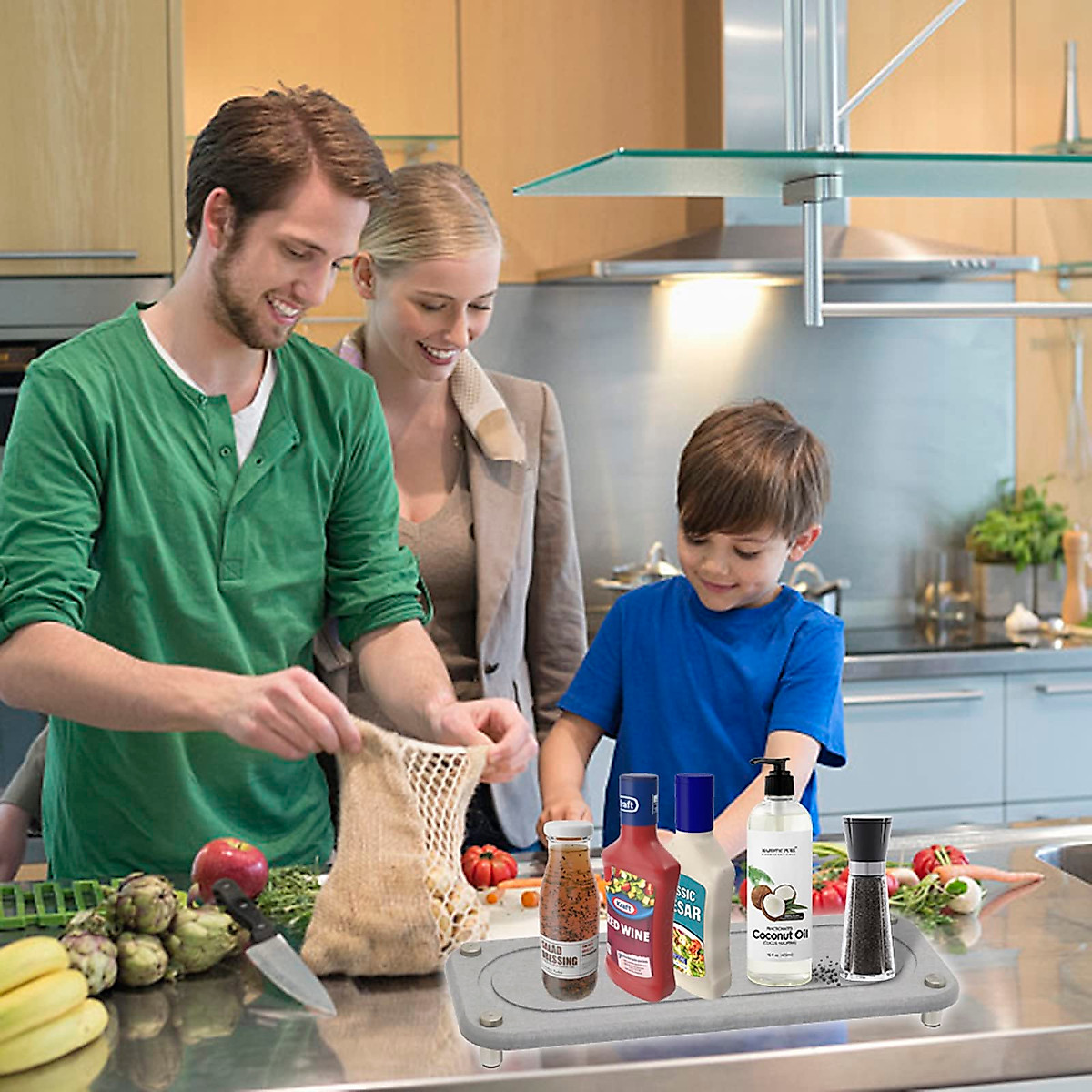 Adatos Fast Drying Stone Sink Tray,Sink Caddy Kitchen Sink Organizer,Kitchen Sink Caddy Organizer,Sink Caddy Sponge Holder,Instant Dry Sink Organizer (2PCS)
