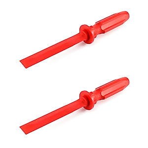 QWORK Chisel Scraper, 2 Pack (7/8") Wheel Weight Remover, Non-Marring Plastic Scraper Remover Tool Kit, for Adhesive, Caulk, Gasket Decals Emblem Moldings