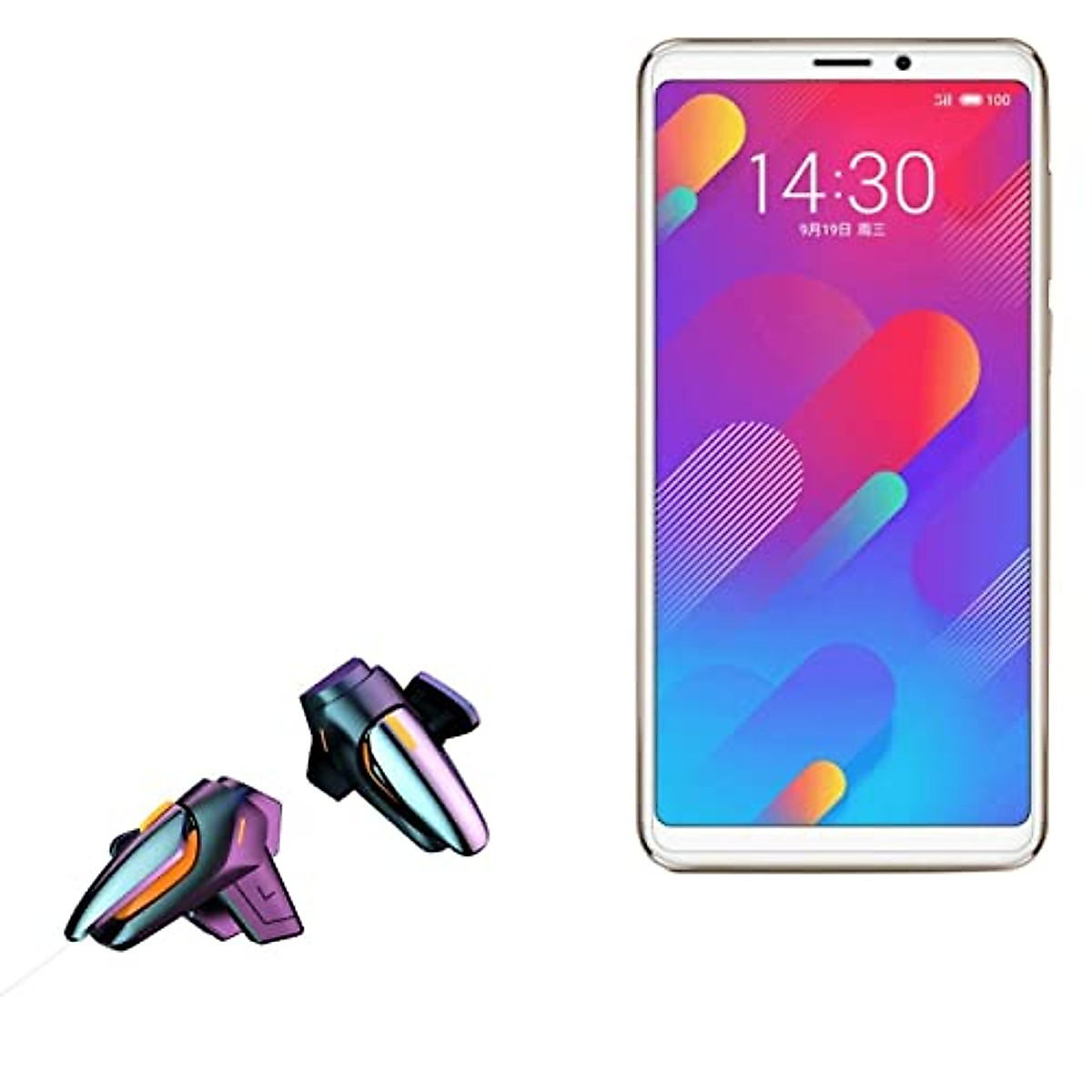 BoxWave Gaming Gear for Meizu M8 (Gaming Gear by BoxWave) - Touchscreen QuickTrigger, Trigger Buttons Quick Gaming Mobile FPS for Meizu M8 - Jet Black