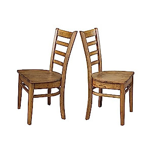 International Concepts, Set of 2 Emily Side Chairs, Pecan