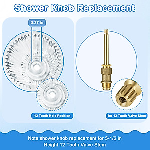 UCDETD Shower Knobs 3 Piece Replacement and Flange Base, Clear Acrylic Plastic Hot/Cold/Diverter Shower Knob Compatible with Price Pfister Contessa and Windsor Bathtub Shower Faucet Handle