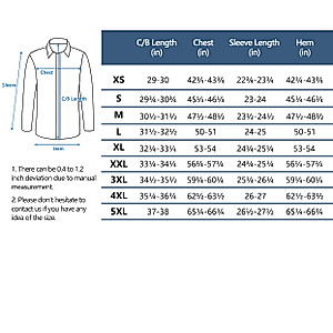 Little Donkey Andy Men's Quick Dry Long Sleeve Fishing Shirt Dark Red 5XL